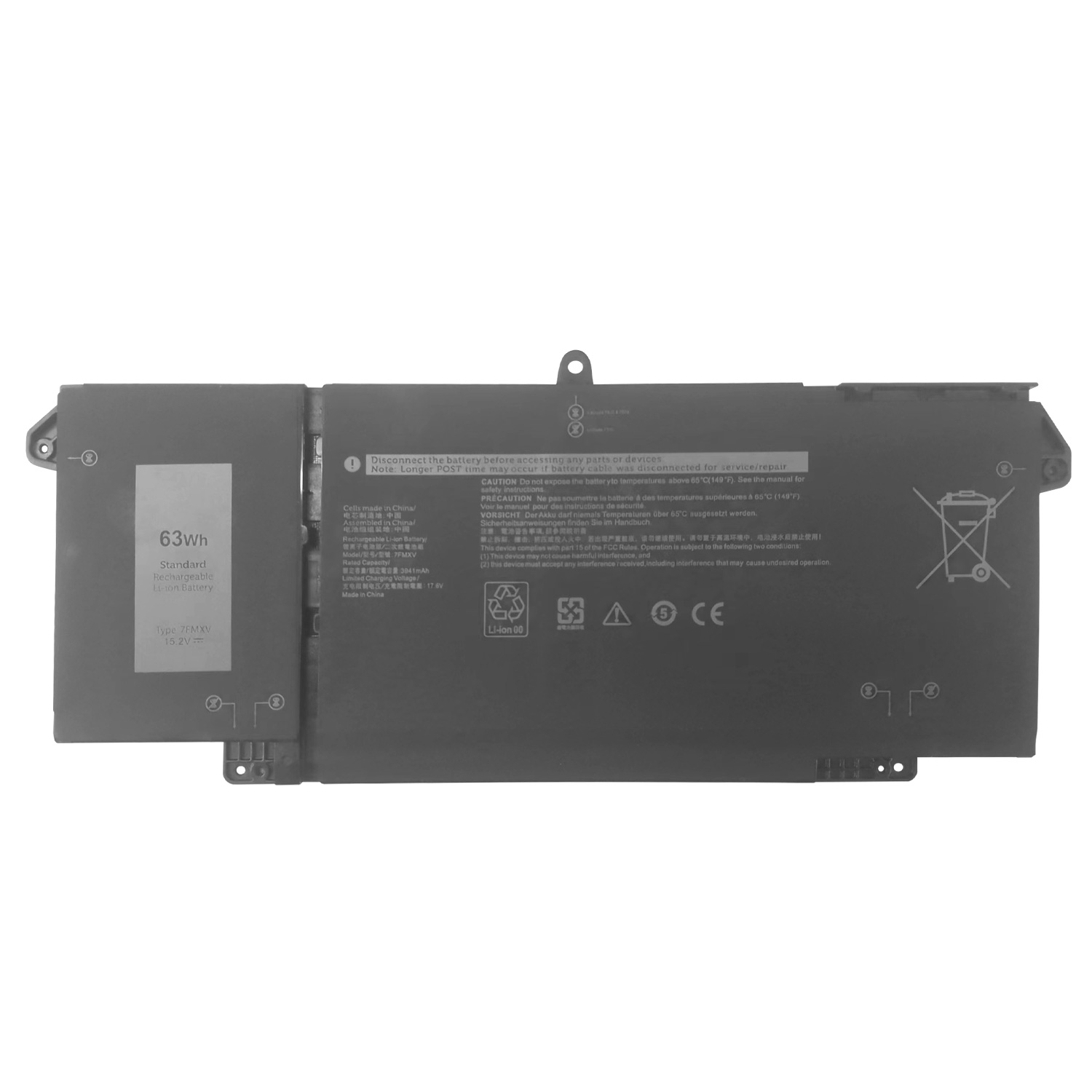 High Quality 63WH 15.2V 7FMXV Laptop Battery Li-ion Batteries for Dell ...